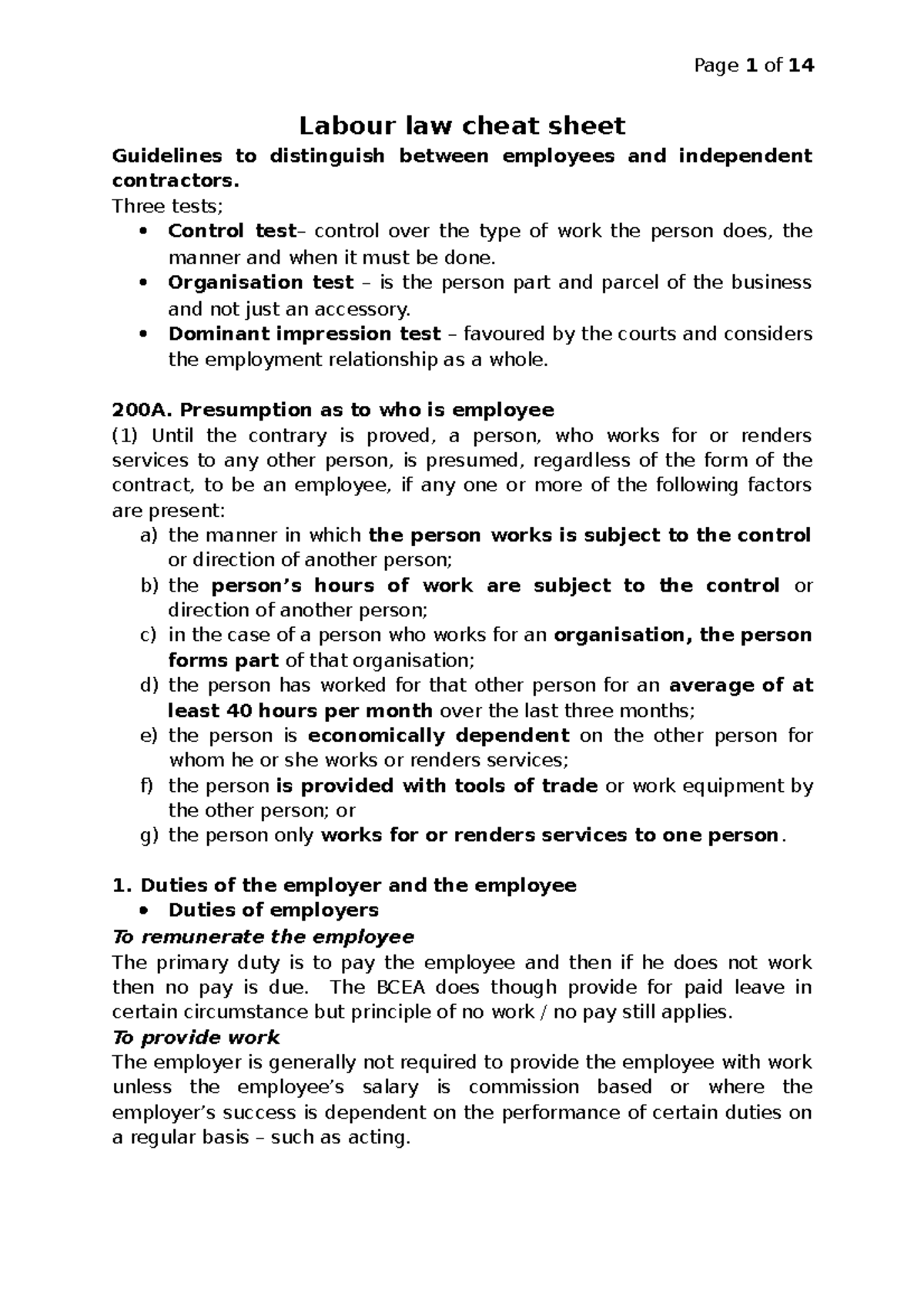 Section 213 Explain - ADDITIONAL NOTES - Labour law cheat sheet ...