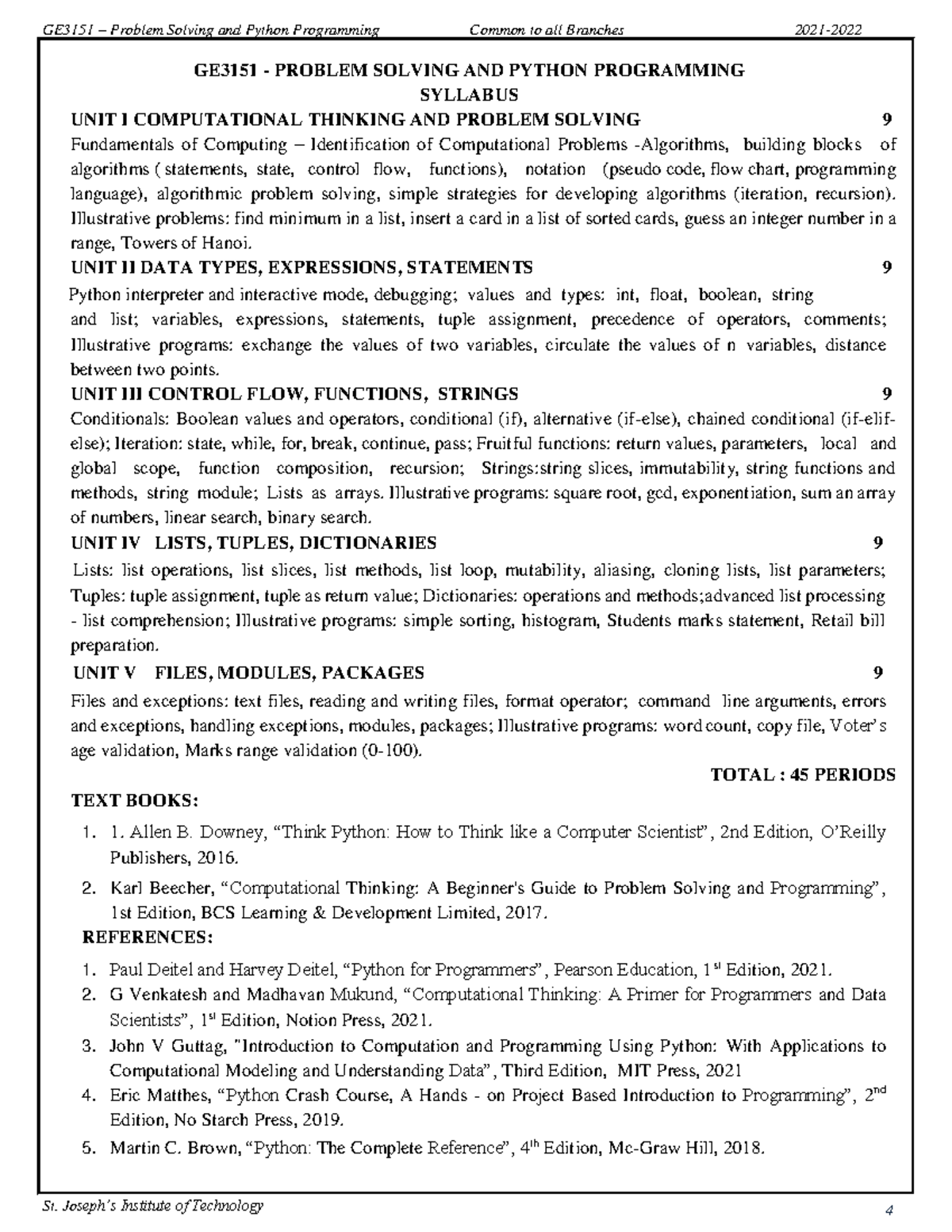 GE3151 Python Question Bank - GE3151 Problem Solving and Python ...