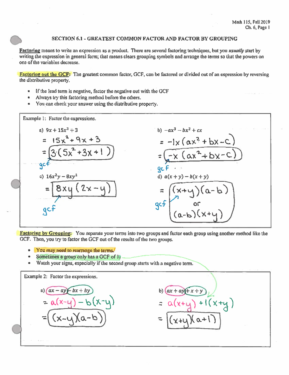 Ch. 6 as of 11-18 - final chapter for math 115 with professor price ...
