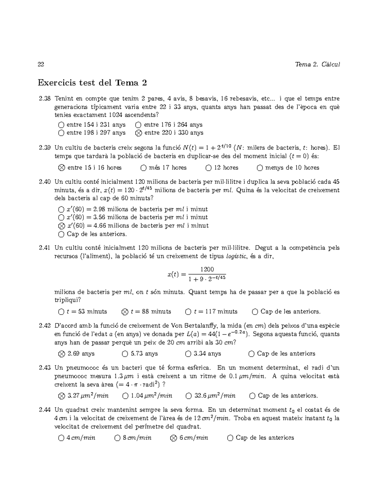 Solucions-Exercicis Test-PA2 - Exercicis test del Tema 2 2 Tenint en ...