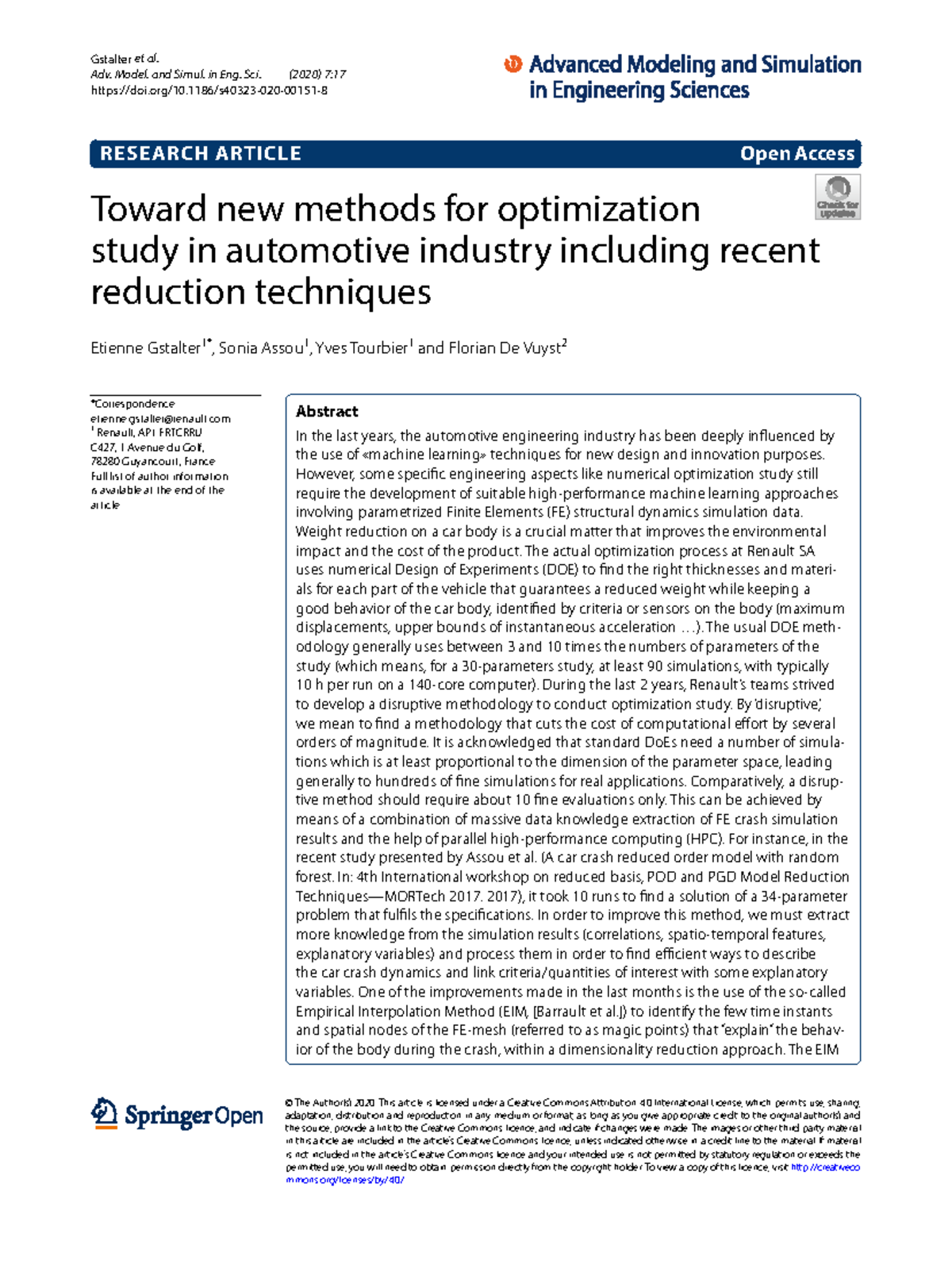 Toward new methods for optimization study in automotive industry ...