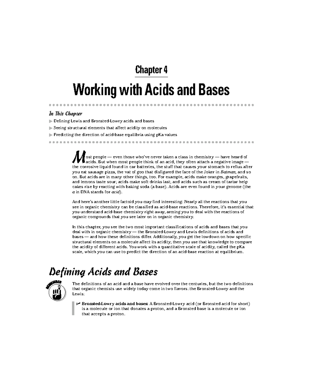 Chemistry - Chapter 4 Working with Acids and Bases In This Chapter ...