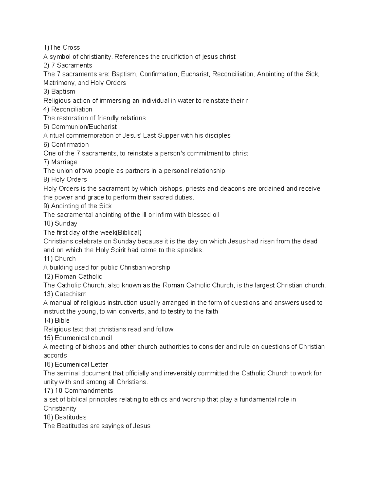 Christianity questions - 1)The Cross A symbol of christianity ...