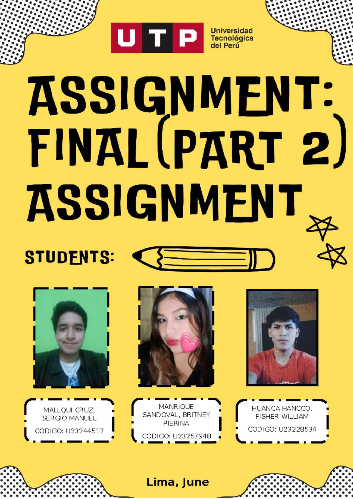 Speaking TASK Assignment - Final PART 2 - Ingles II - MALLQUI CRUZ, SERGIO MANUEL CODIGO: U ...
