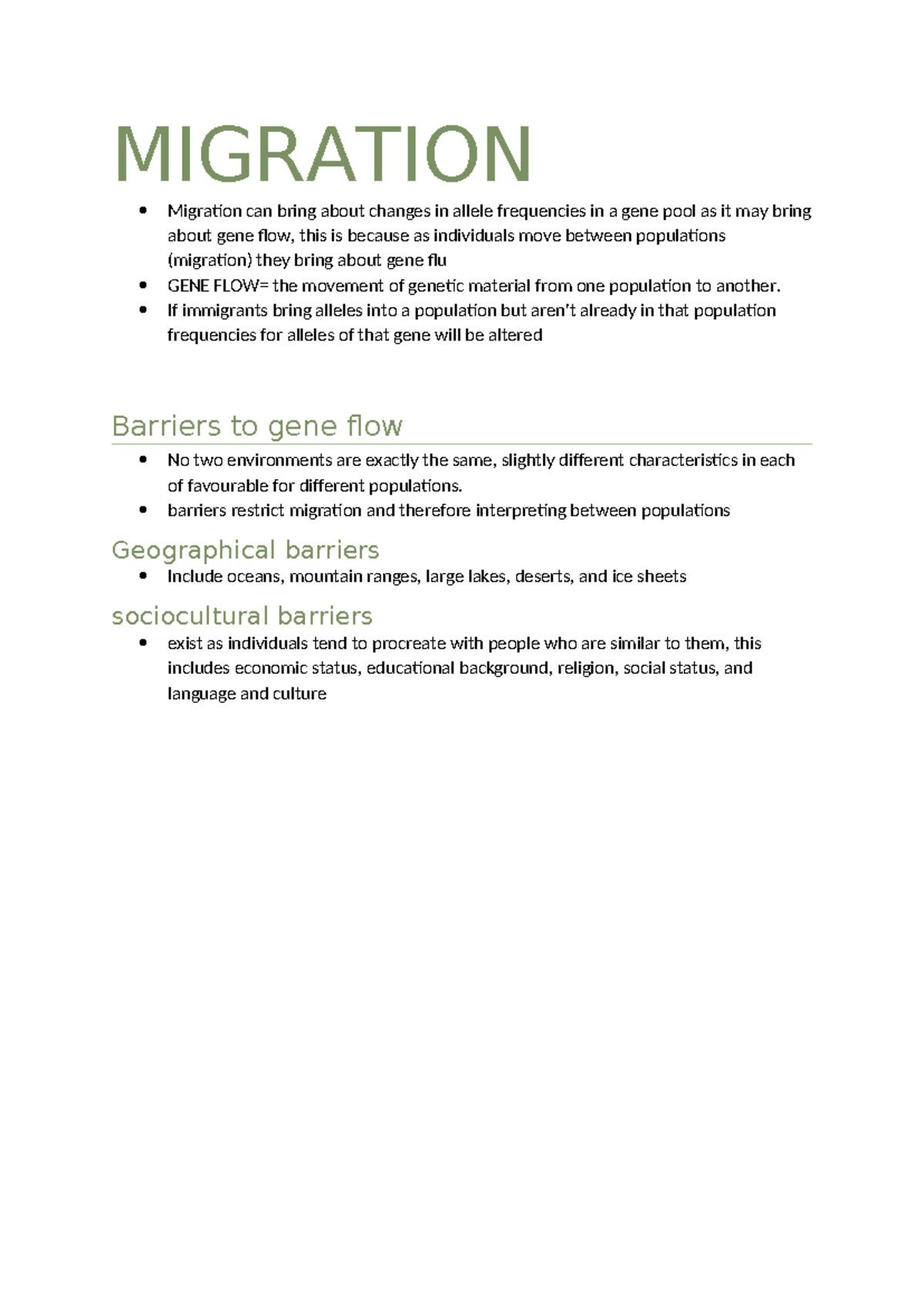 Migration - notes - MIGRATION Migration can bring about changes in ...