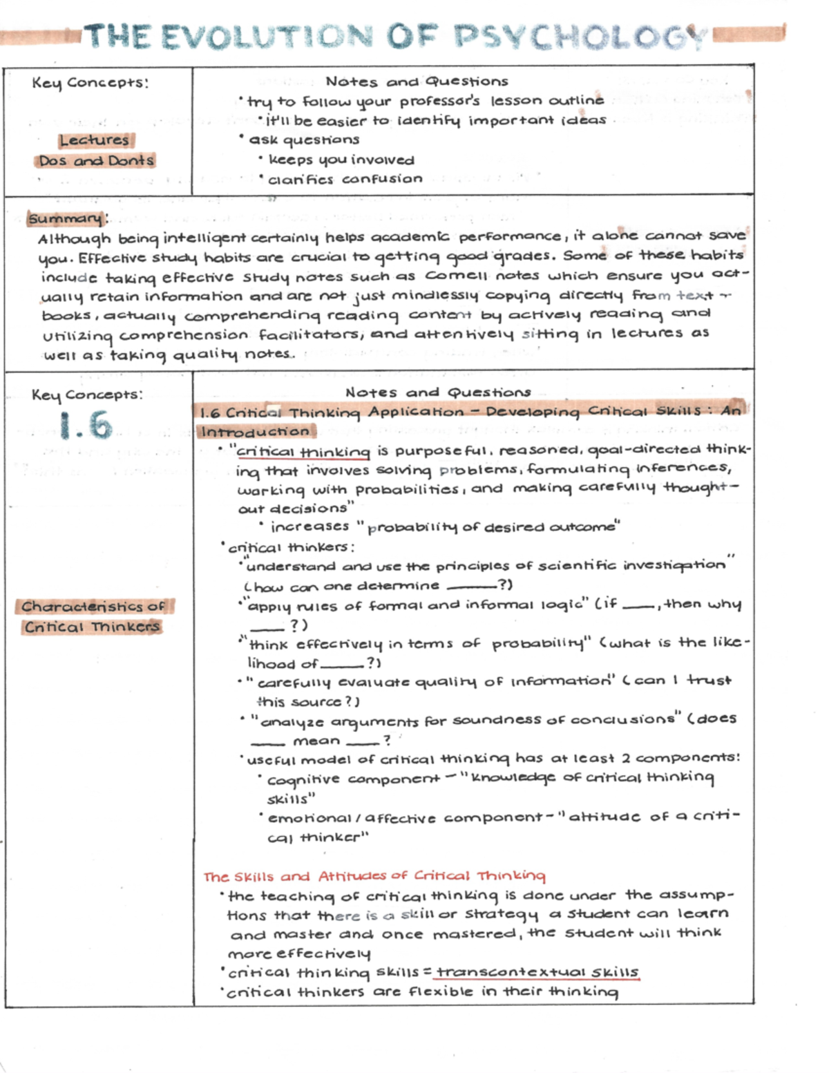 Scan 8 - Notes made based on textbook "Psychology: Themes and ...