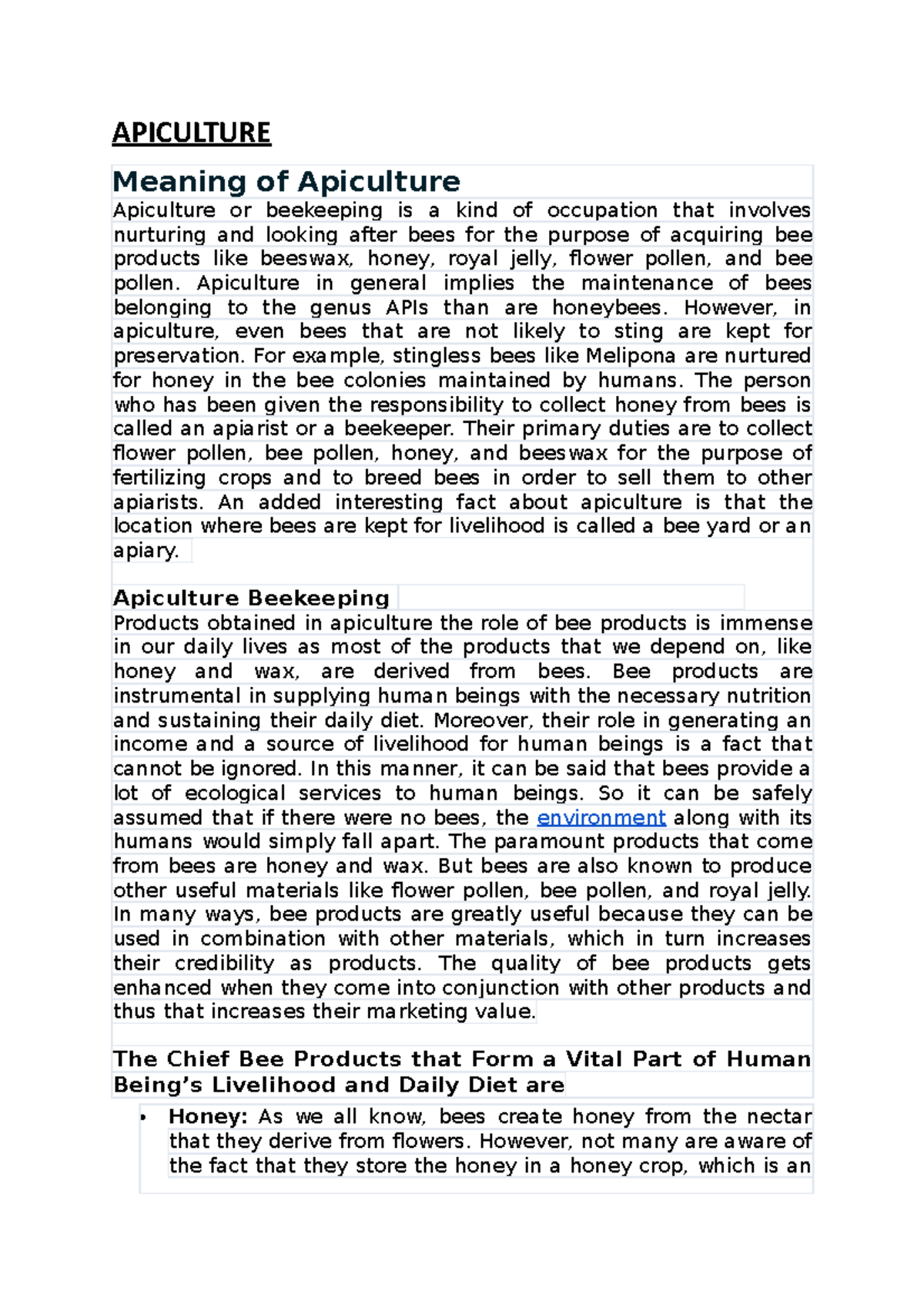 Apiculture 2 - APICULTURE Meaning of Apiculture Apiculture or ...