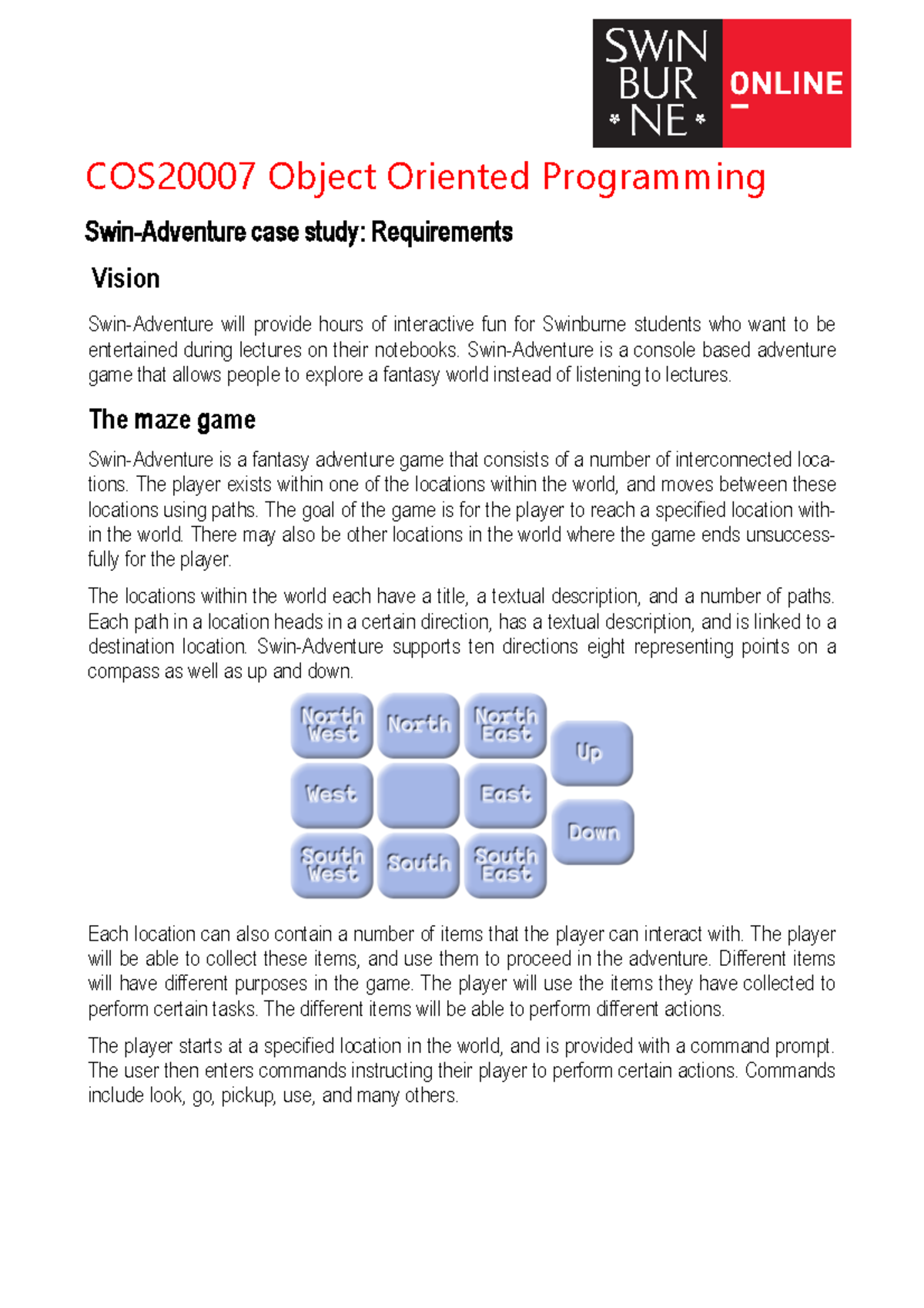 Case study requirements - Vision Swin-Adventure will provide hours of interactive fun for ...