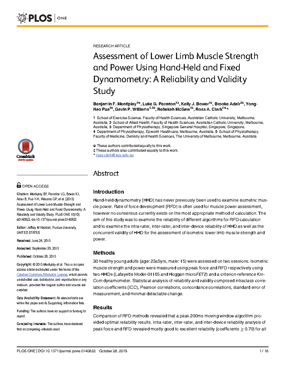 Lower Limb strength test - ####### RESEARCH ARTICLE Assessment of Lower ...
