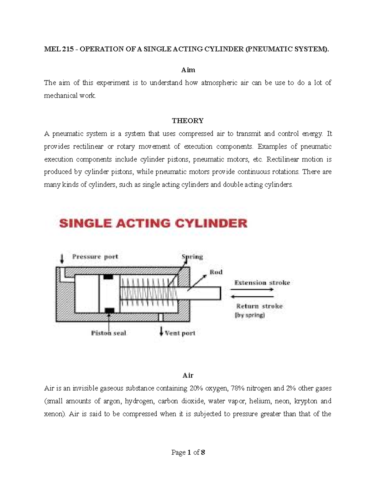 MEL 215-1 Mechanical Section manual of Engineering Laboratories course ...