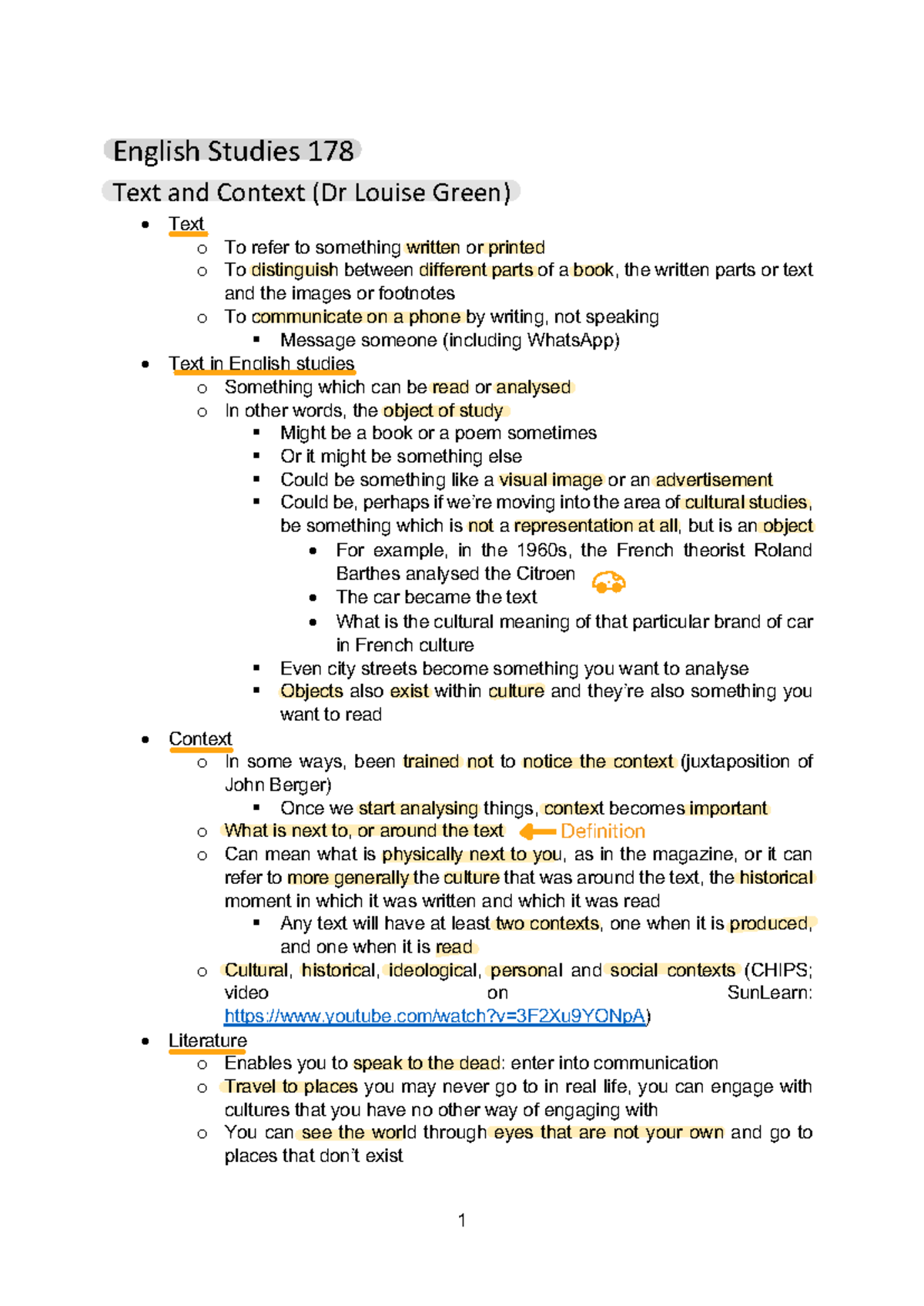 English Studies 178 notes semester 1 2022 - English Studies 178 Text ...