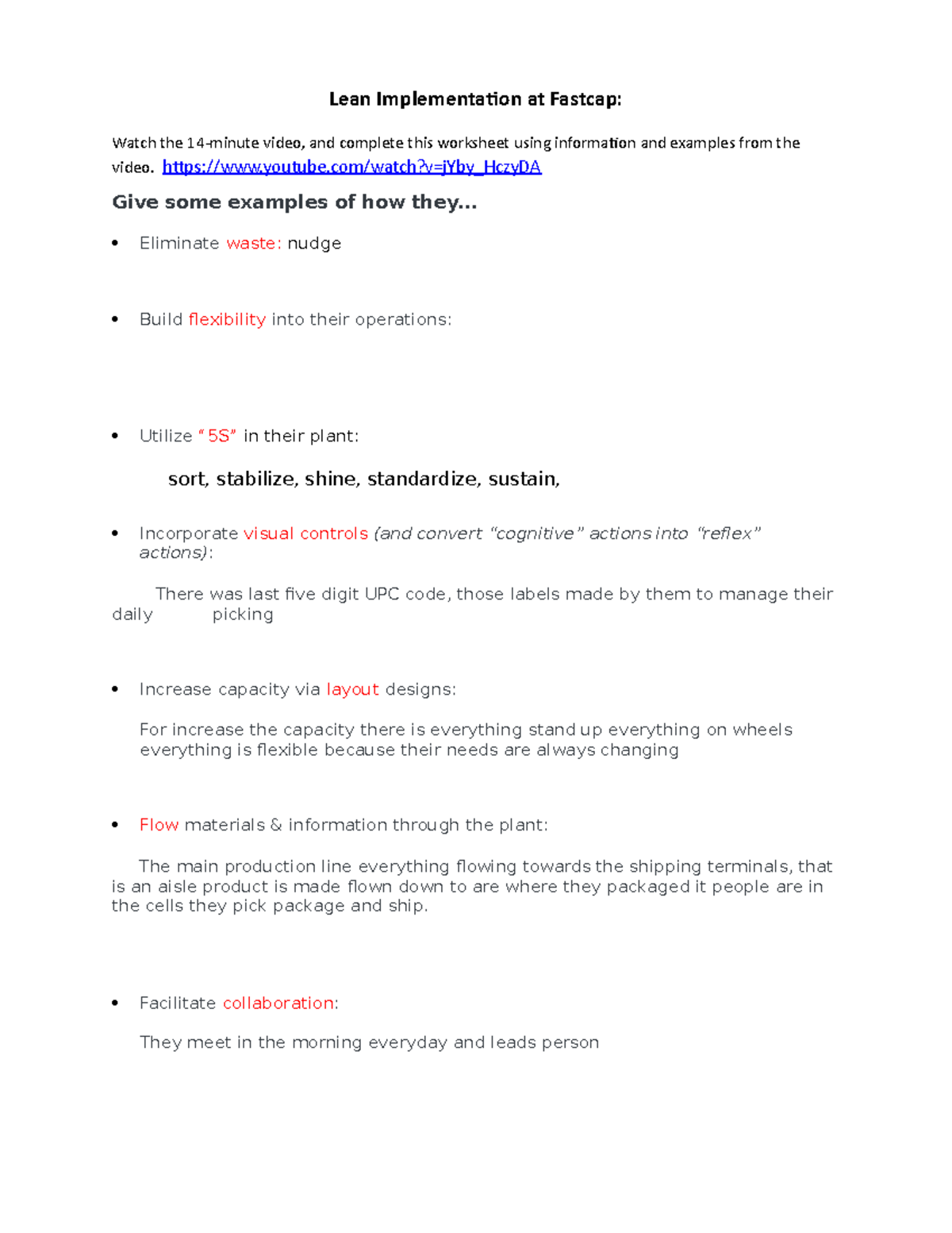 02-Lean Implementation at Fastcap - Lean Implementation at Fastcap ...