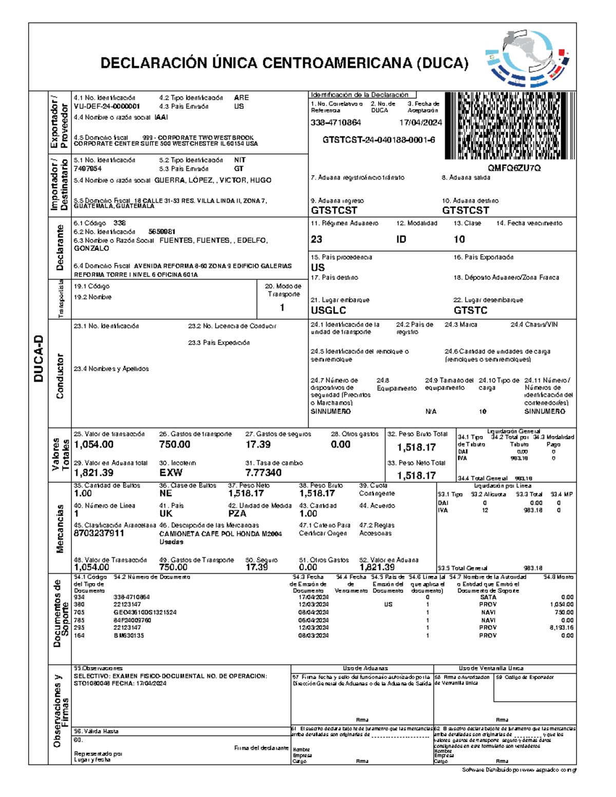 DUCA[ 338-4710864 ] - Duc - DECLARACIÓN ÚNICA CENTROAMERICANA (DUCA ...