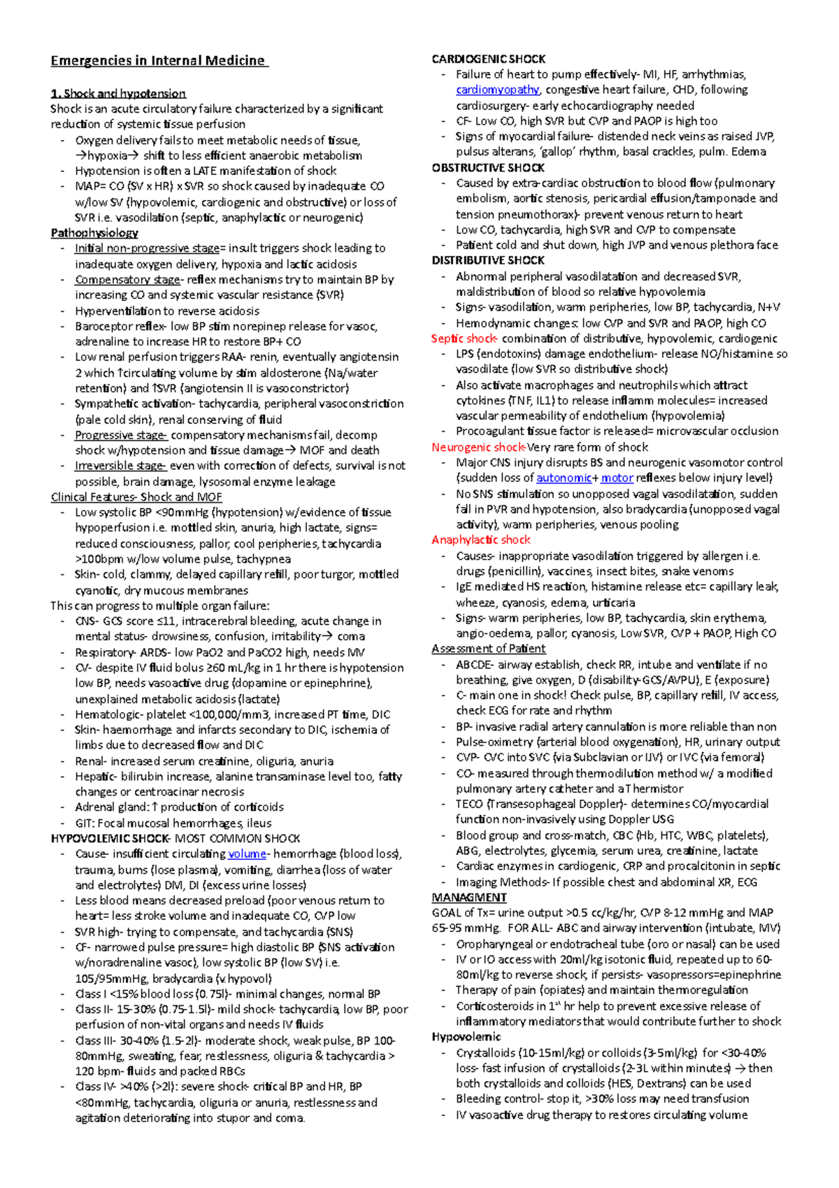 Emergencies - Emergency medicine notes - Emergencies in Internal ...