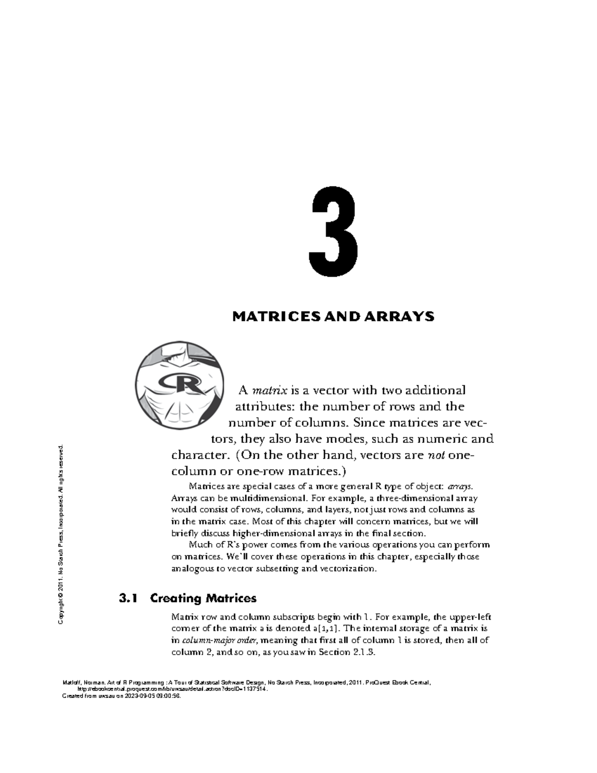 Art Of R Programming A Tour Of Statistical Software 3 Matrices And
