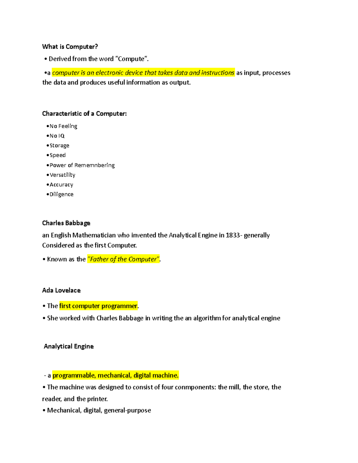 Introduction to computing chap 1 to 2 - What is Computer? - Derived ...