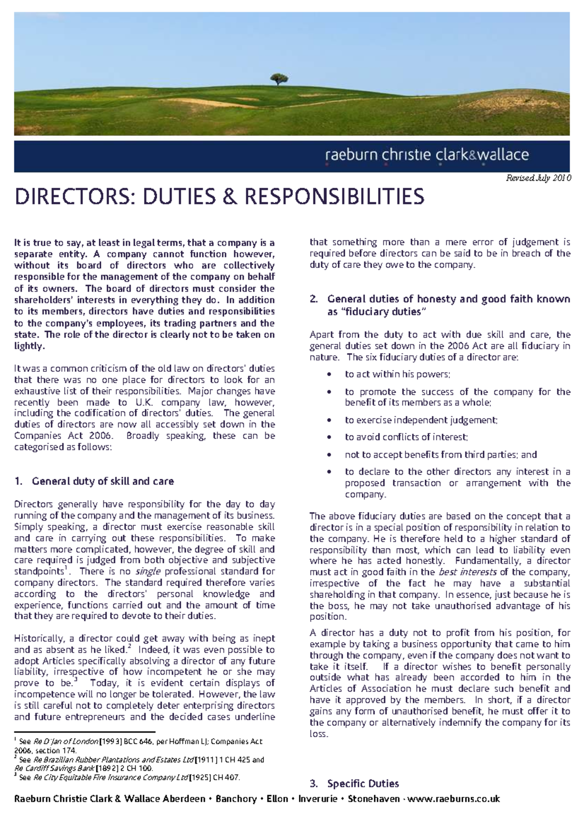 Directors duties and responsibilities - Revised July 2010 DIRECTORS ...