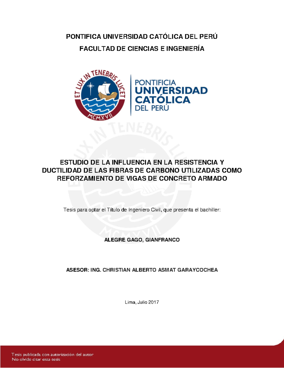 Alegre Gianfranco Resistencia Ductilidad Vigas - PONTIFICA UNIVERSIDAD ...