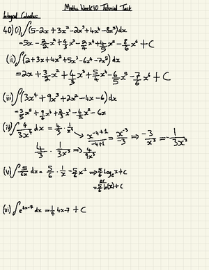 Maths Week 7 Tutorial Work - ECON10061 - Studocu