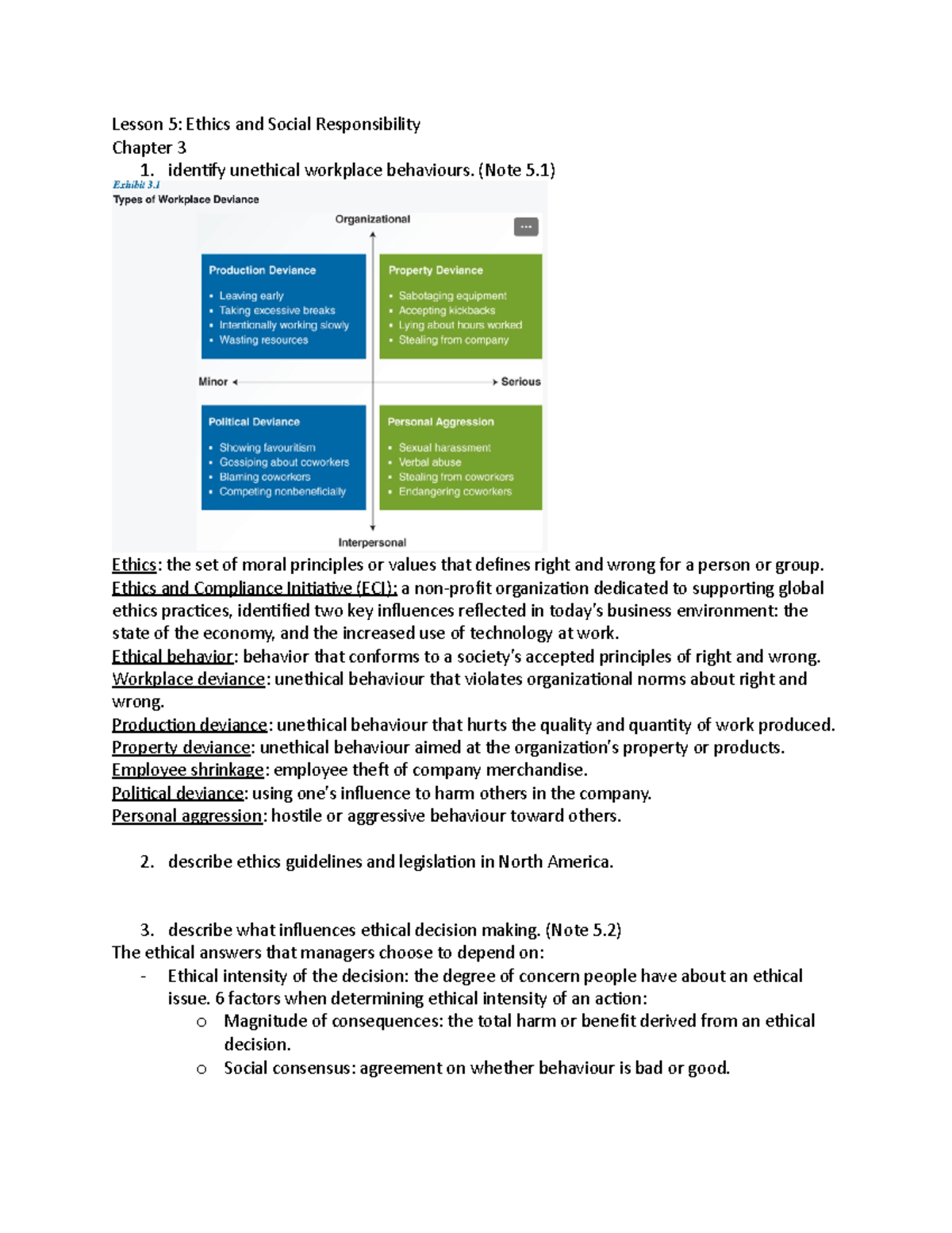 Lesson 5 - Ethics and Social Responsibility - Lesson 5: Ethics and ...