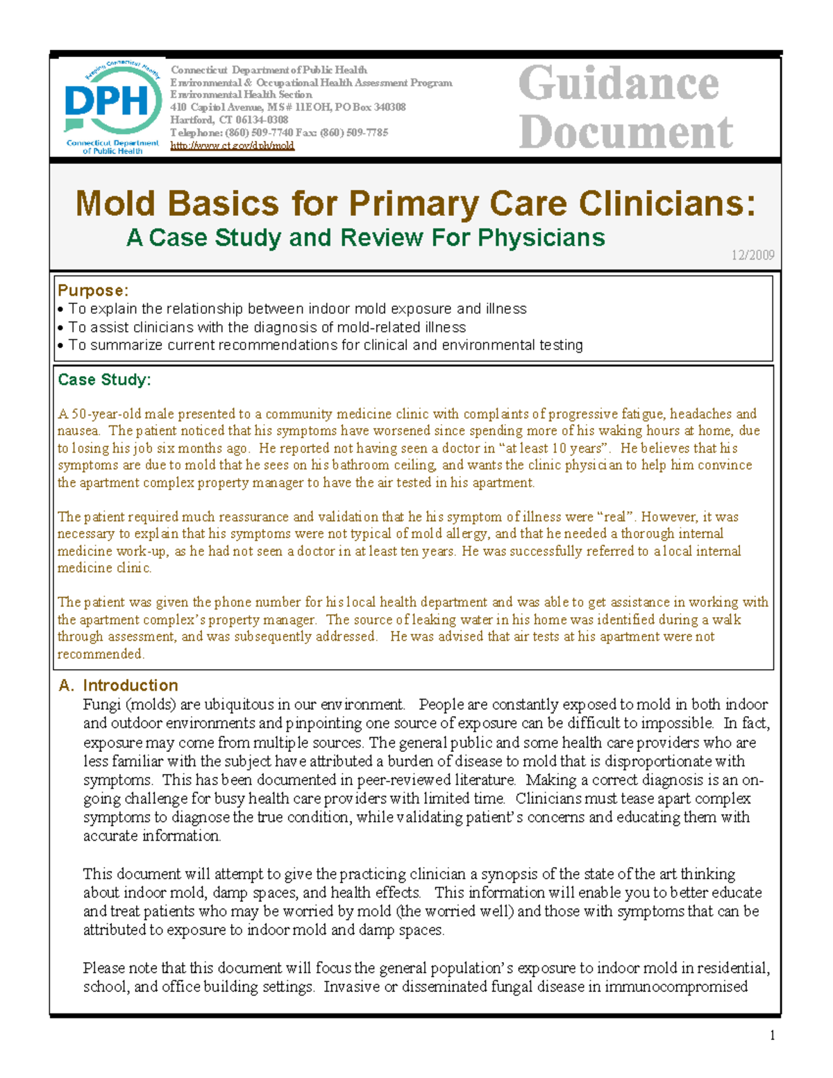 Mold -Basicsfor Primary Care Clinicianspdf - A. Introduction Fungi ...