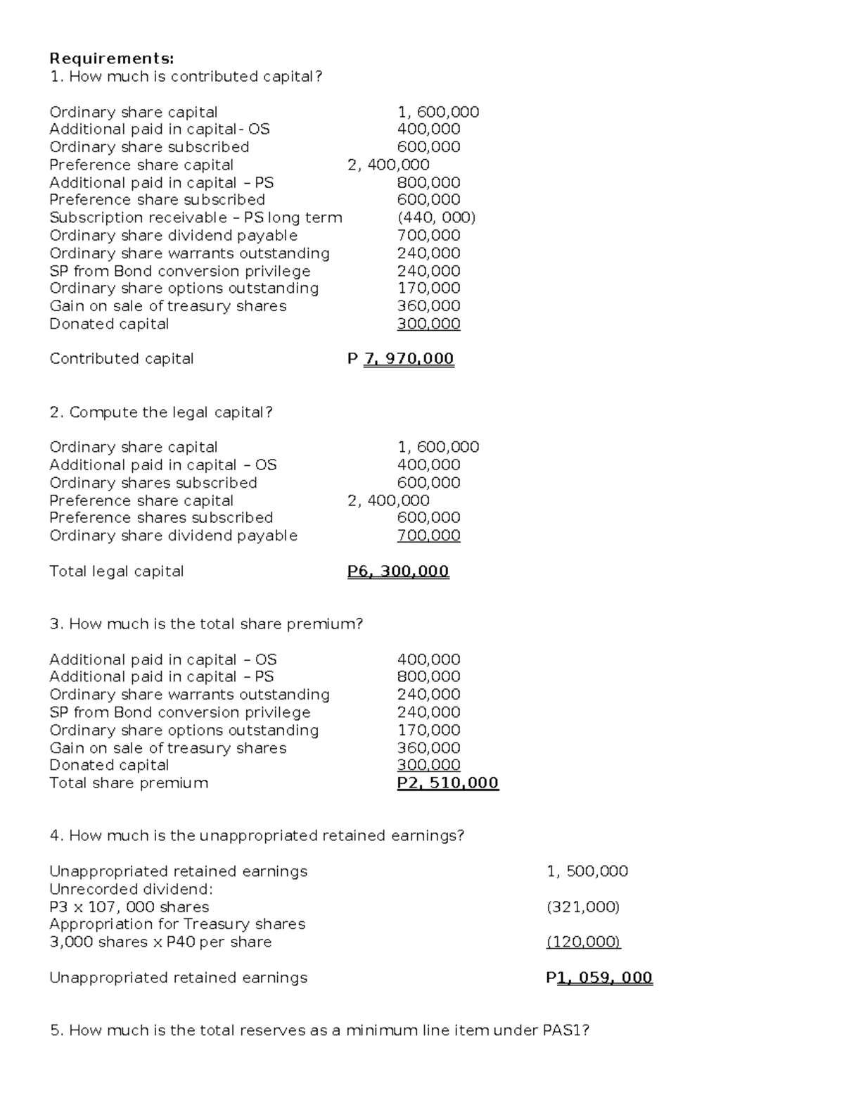 Solutions-on-quiz2 - Requirements: How much is contributed capital ...