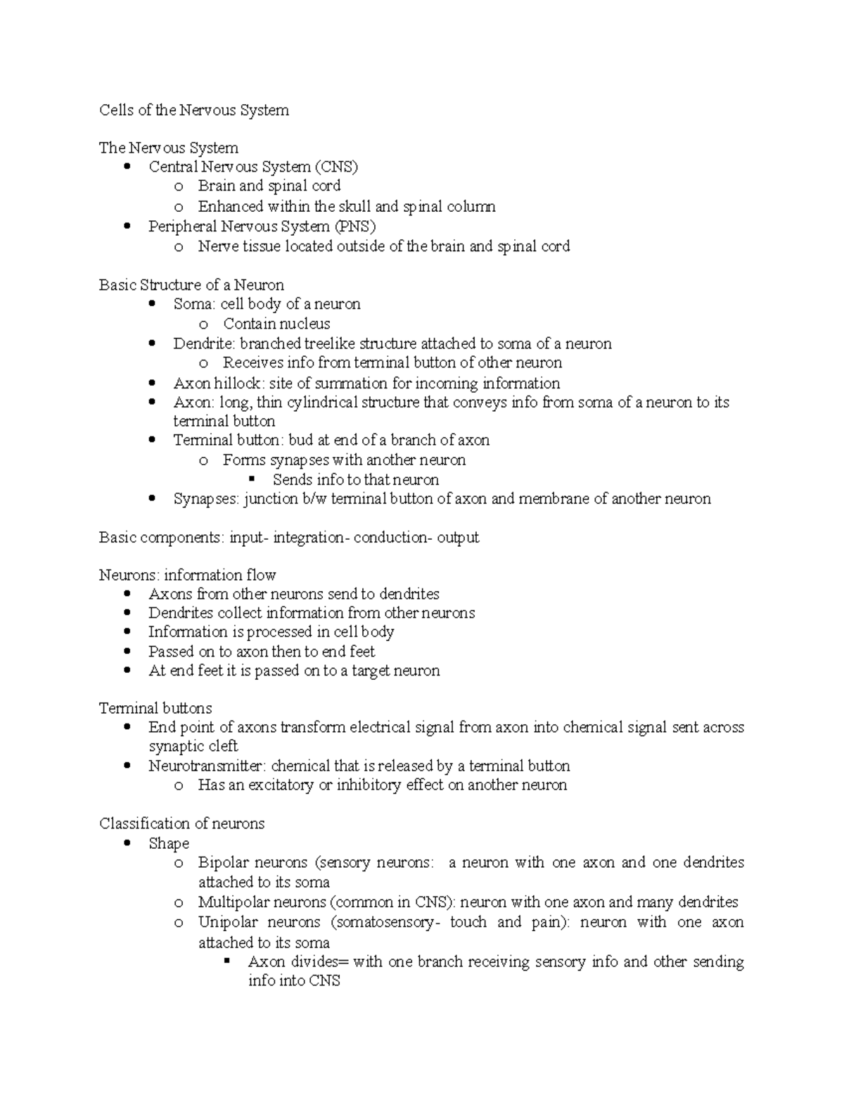 Psychology of the brain assignment 2021 questions - Cells of the ...