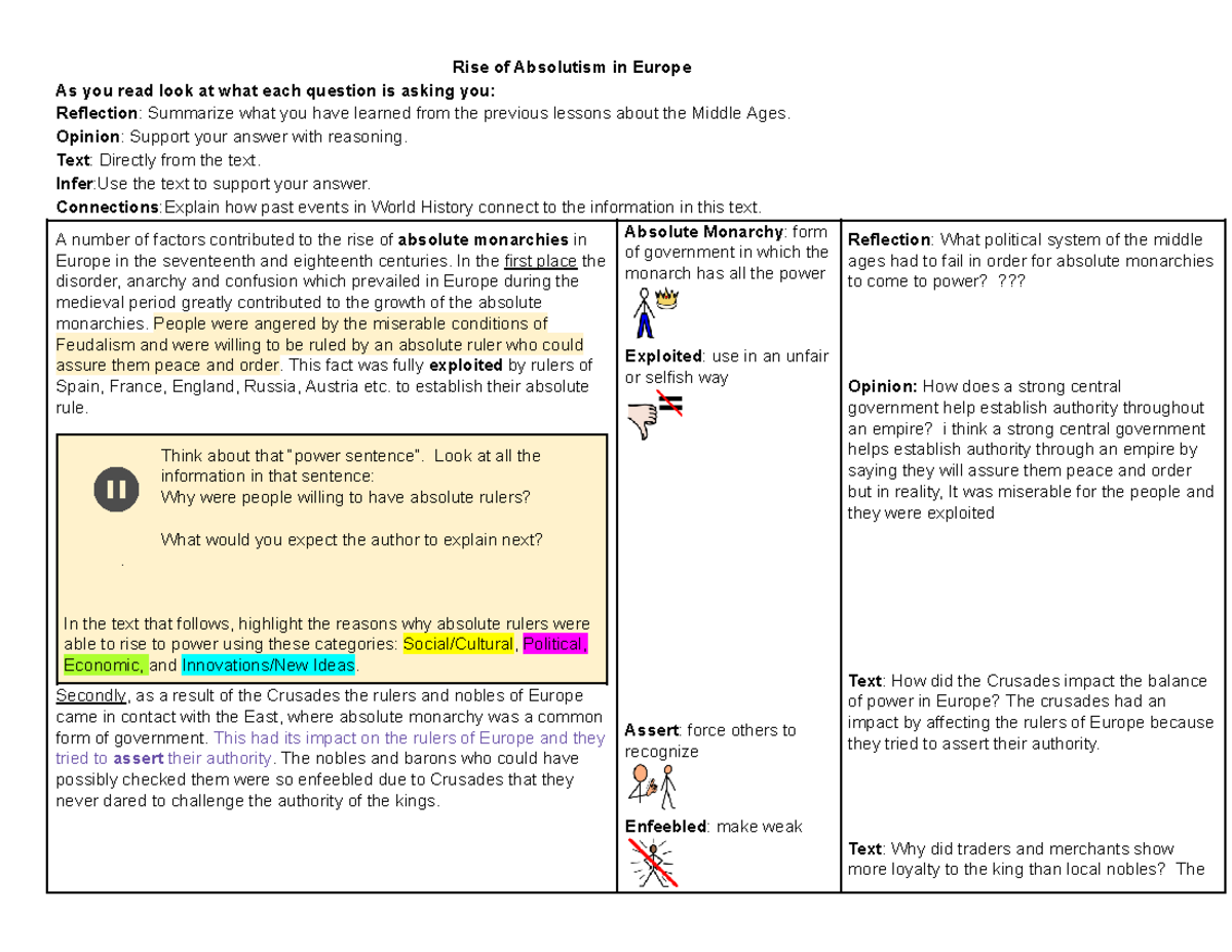 Copy of Wesley Ammons - Unit 2 Lesson 7 Rise of Absolutism on 2023-10 ...