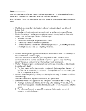 Slater et al 2009 HW questions Fall2022 - Bio 159 Name: Read Slater et ...
