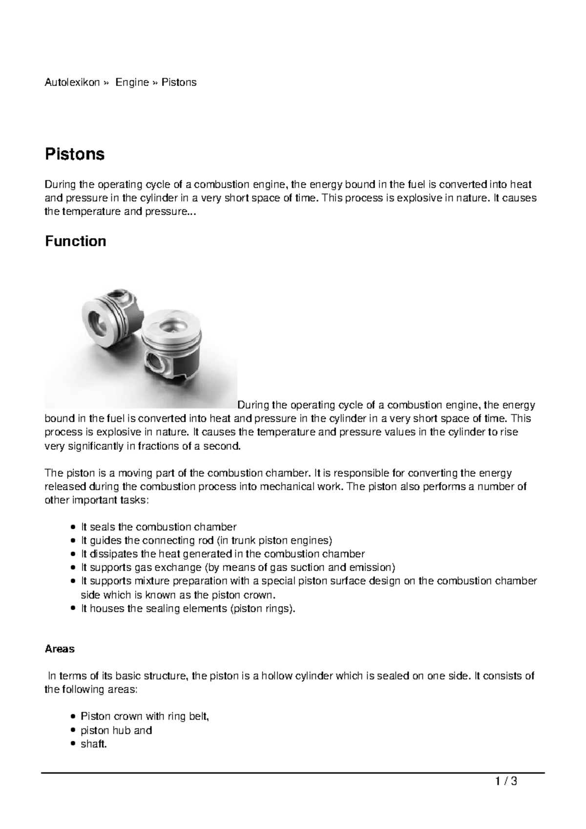 Pistons - Autolexikon » Engine » Pistons Pistons During the operating ...