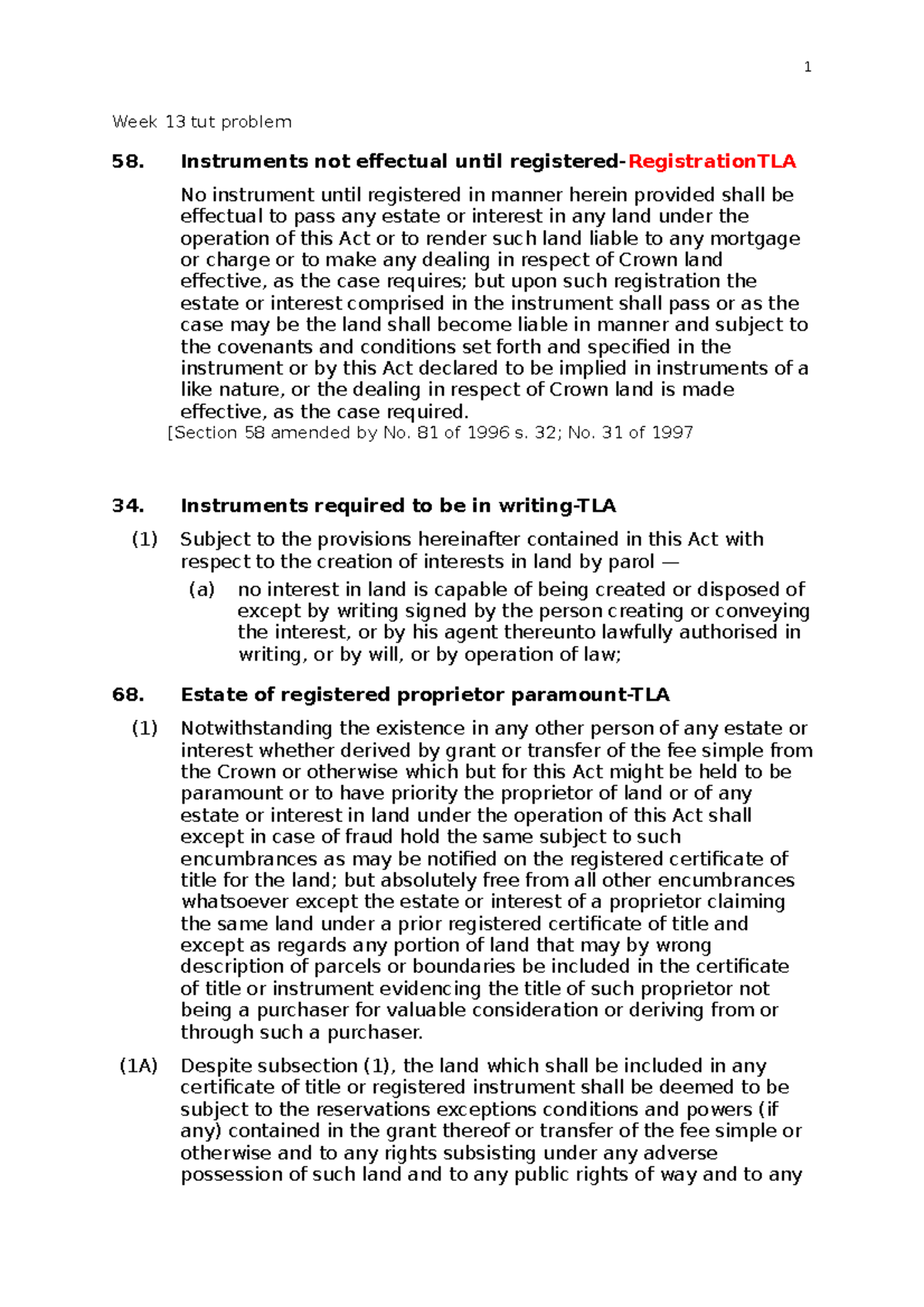 Week 13 tut problem PREP - 1 Week 13 tut problem 58. Instruments not ...