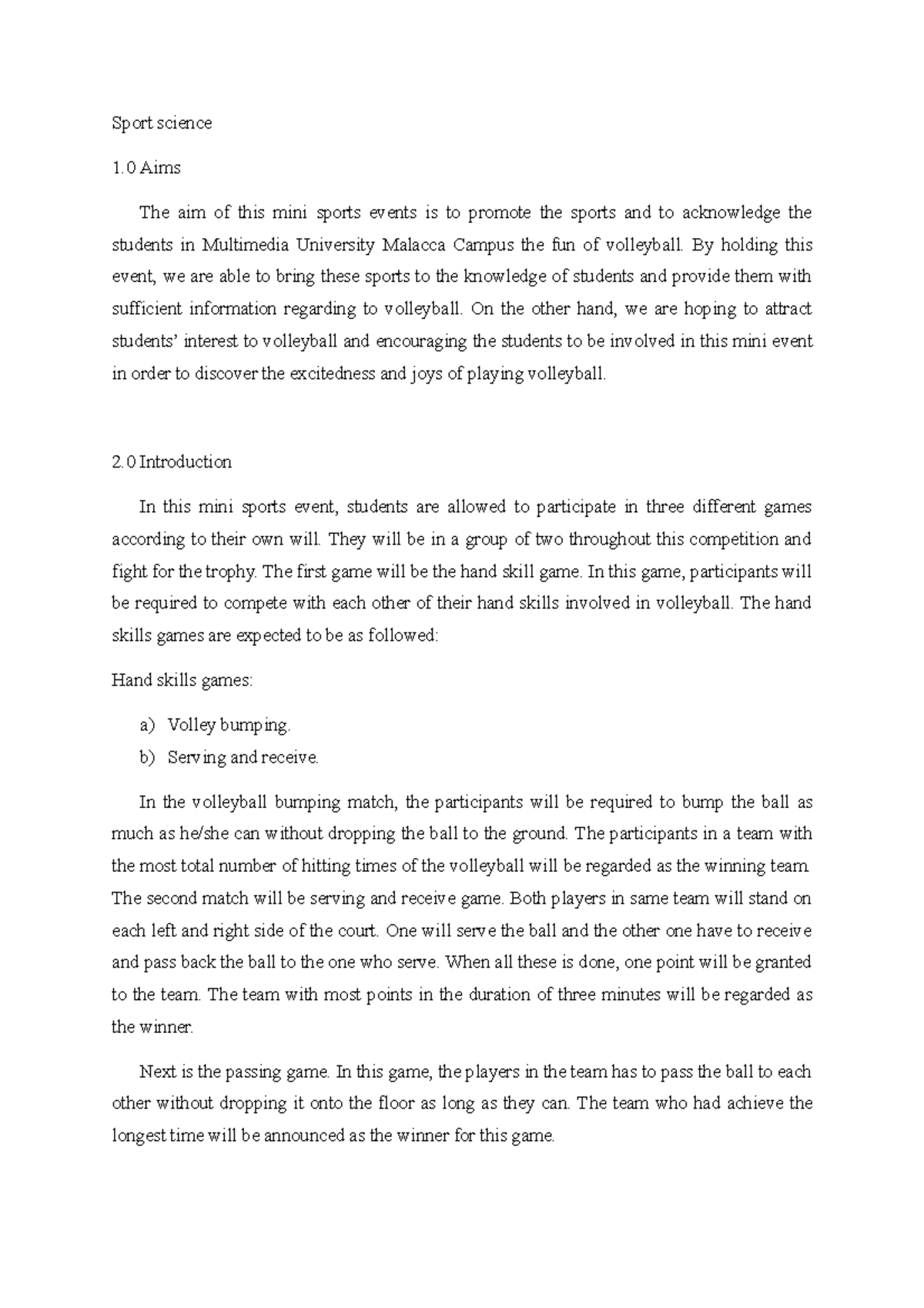 Sport science - By holding this event, we are able to bring these ...