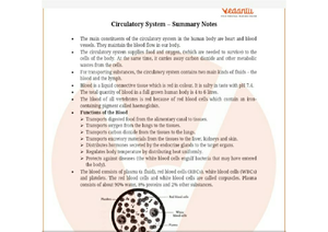 Bio Circulatory System - Short Notes Class 5 Science swiflearn/ The ...