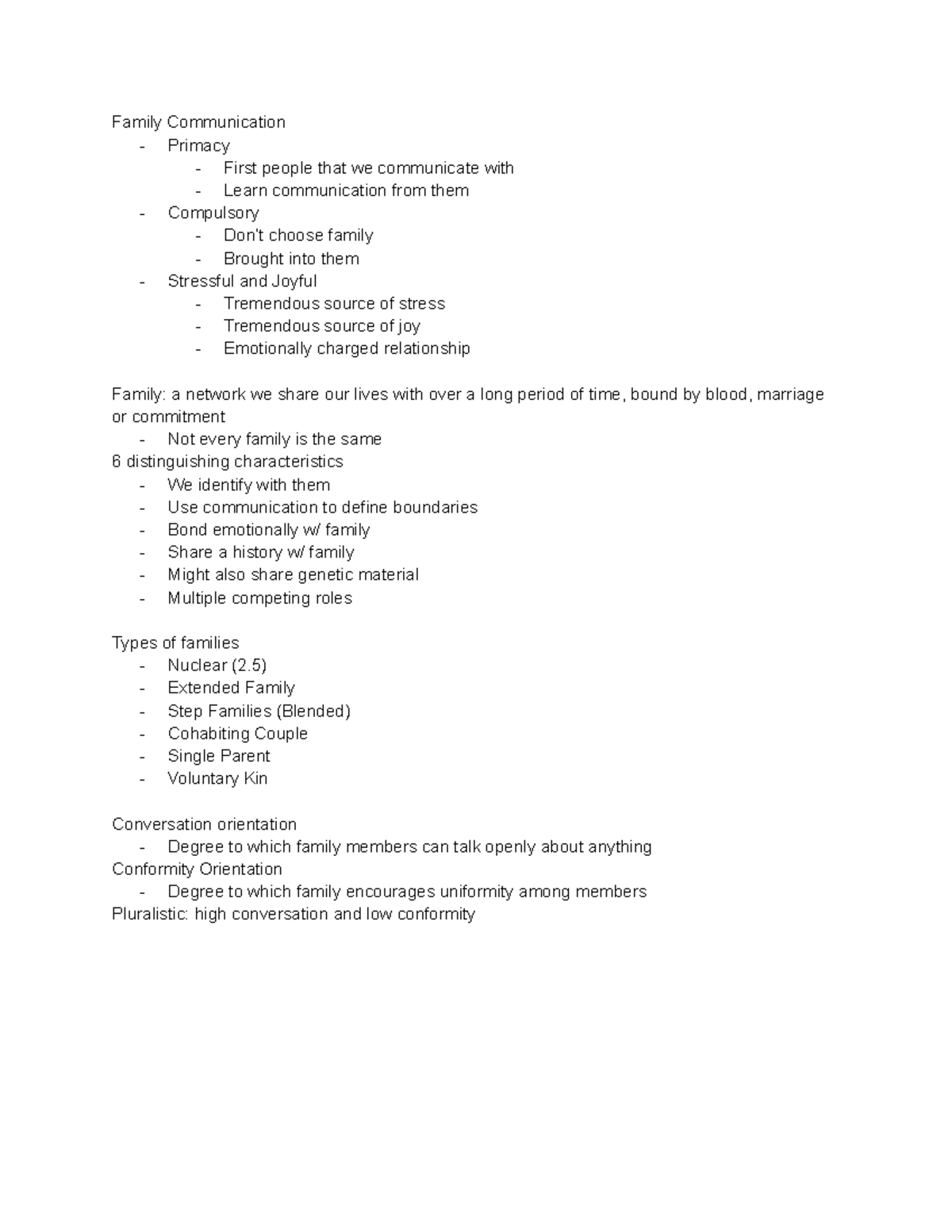 COMM 1500 Family Communication - Family Communication - Primacy - First ...