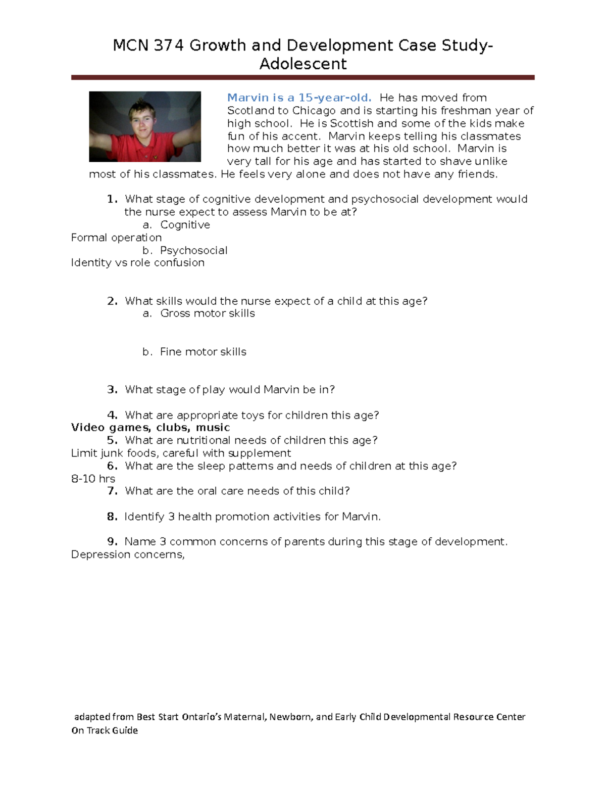 15-year-old case%2Bstudy - MCN 374 Growth and Development Case Study ...