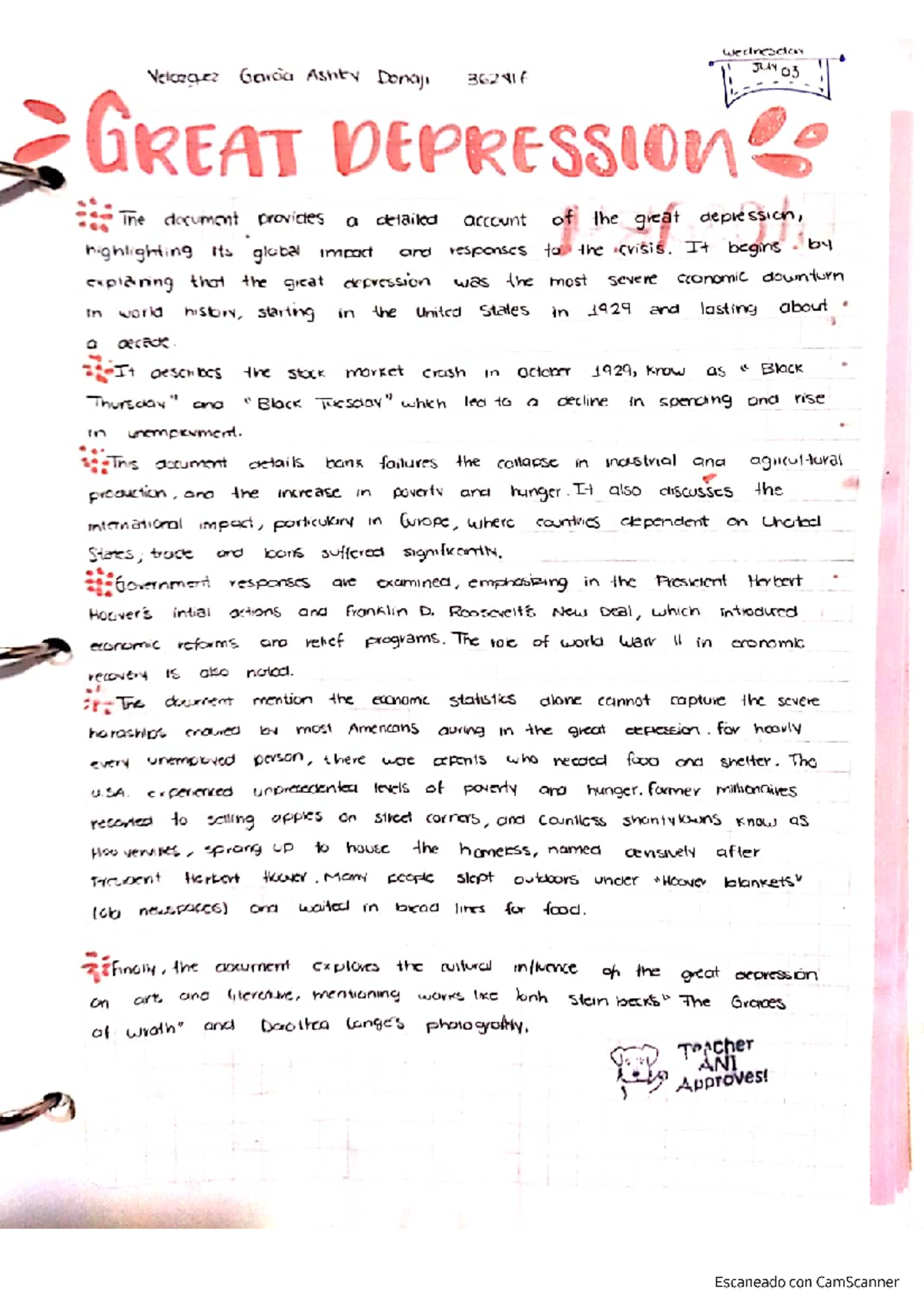 Great Depression - weanesday JUN Velcequez Garcia Asnty Donaji 362416 ...