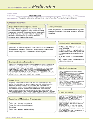 Donepezil Med Template - ACTIVE LEARNING TEMPLATES Medication STUDENT ...