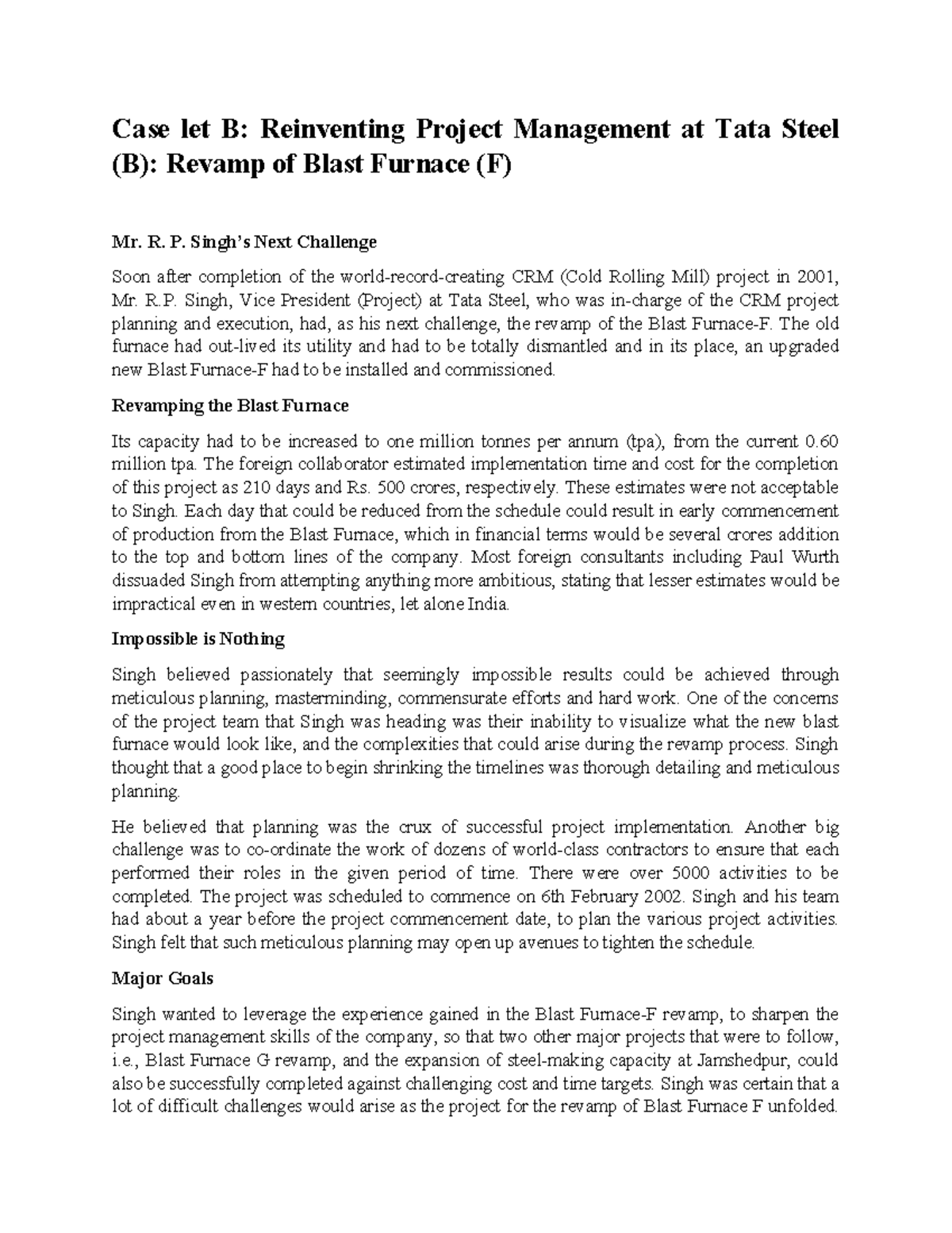 Case let B - lec notes hanwritten - Case let B: Reinventing Project ...