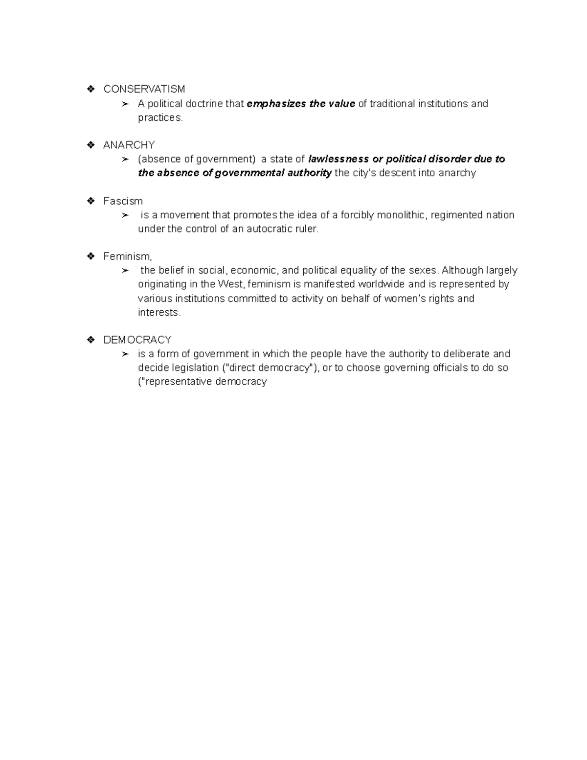 Polgov - DESCRIPTIONS OF - CONSERVATISM A political doctrine that ...