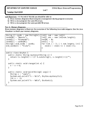 Java Programming Problem - This lab will be assessed. 2. The use of AI ...