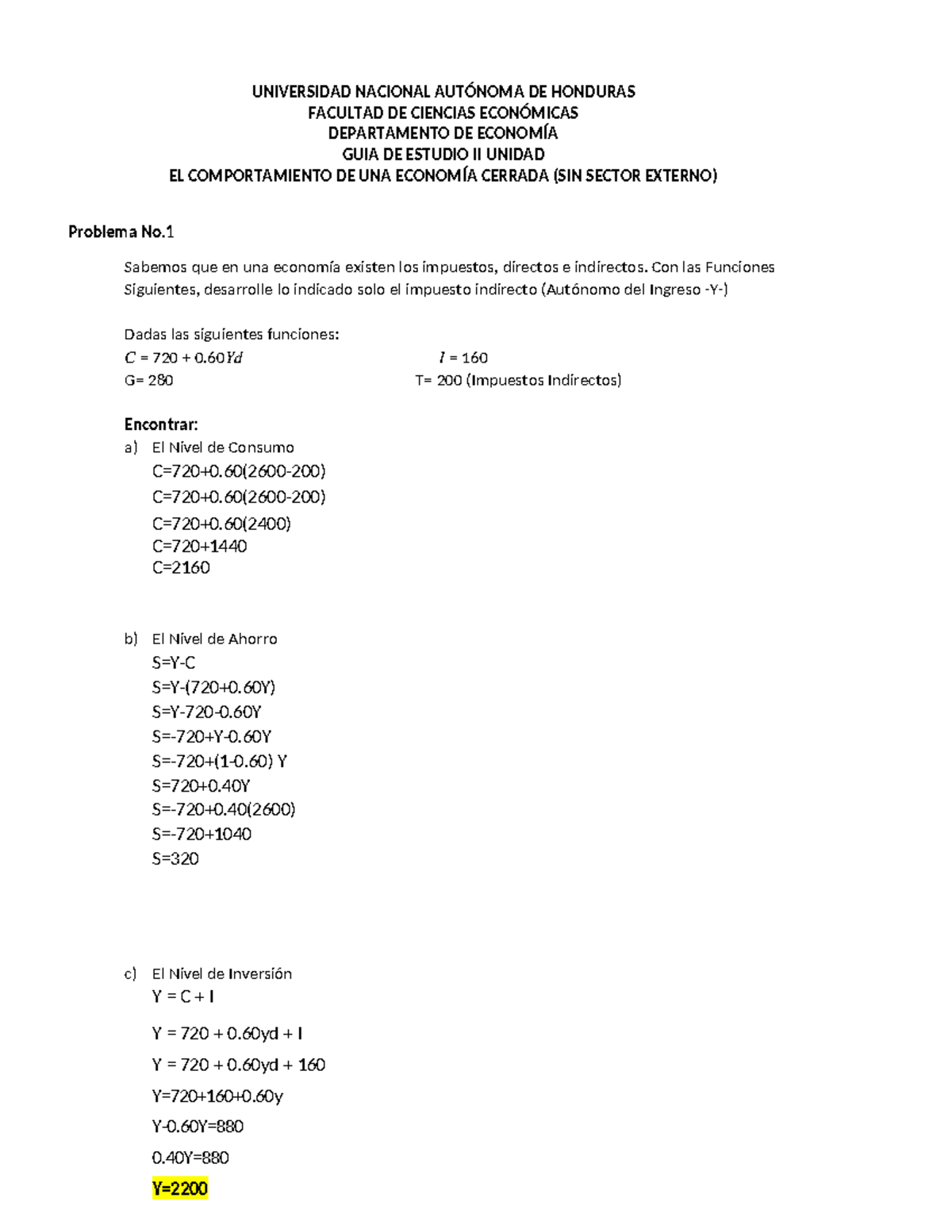 Guia de Estudio Macroeconimia II Parcial 2024 - UNIVERSIDAD NACIONAL AUTÓNOMA DE HONDURAS ...