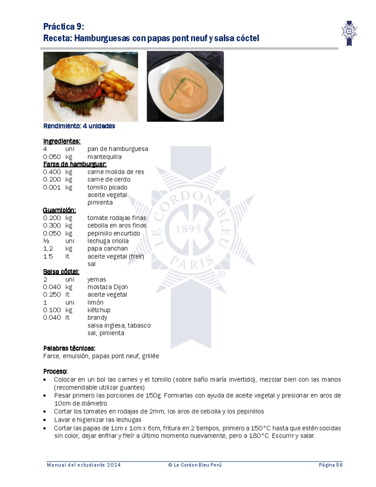 Semana 06 Ficha + Recetas - Práctica 9 : Receta: Hamburguesas con papas ...