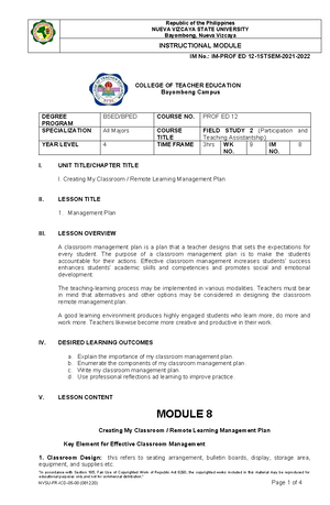 Module-3 - none - NUEVA VIZCAYA STATE UNIVERSITY Bayombong, Nueva ...