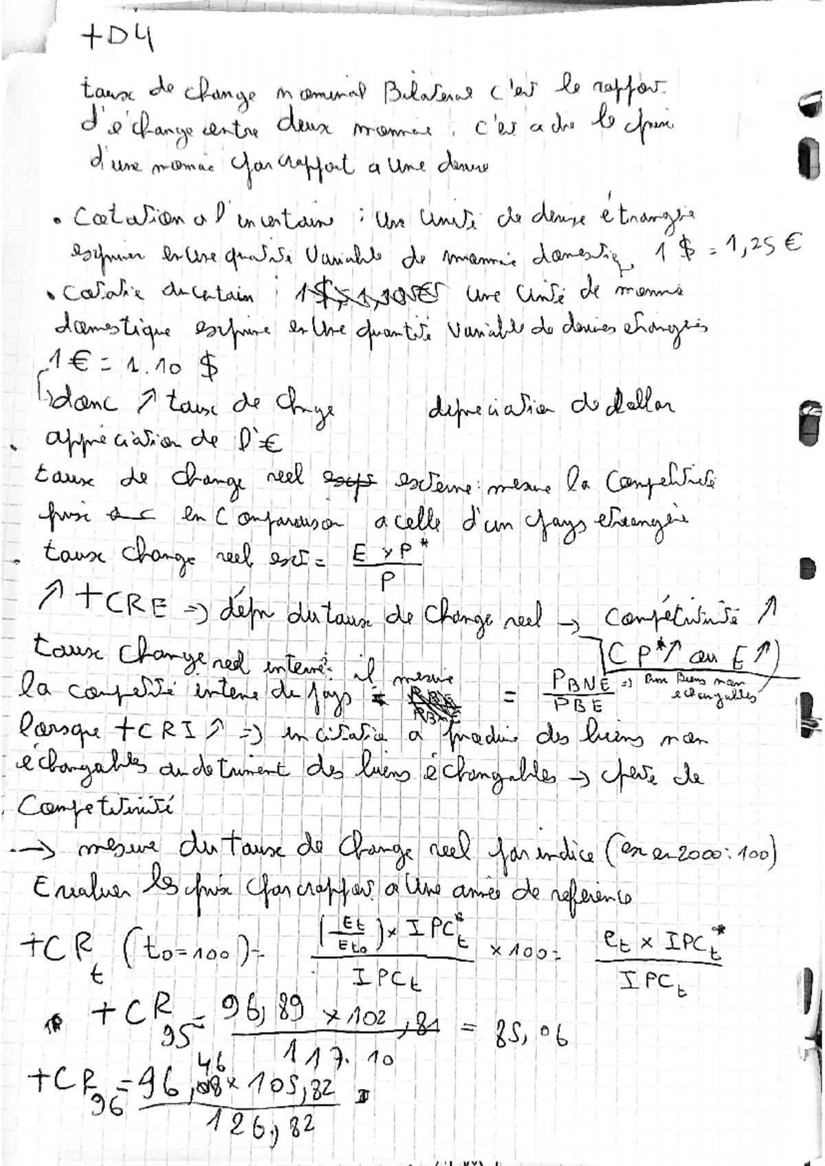 TD 4 Correction - tause de change in amenal Bilateral le rappon change ...