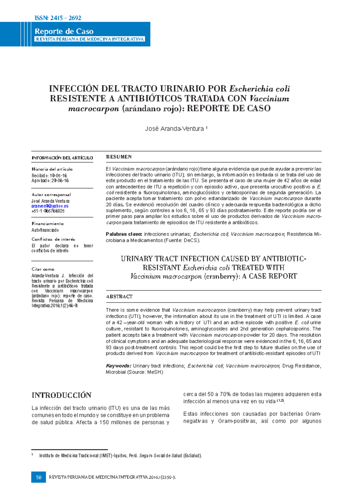 Seminario 3 ITU por Escherichia coli resistente a ATB - Reporte de Caso ...
