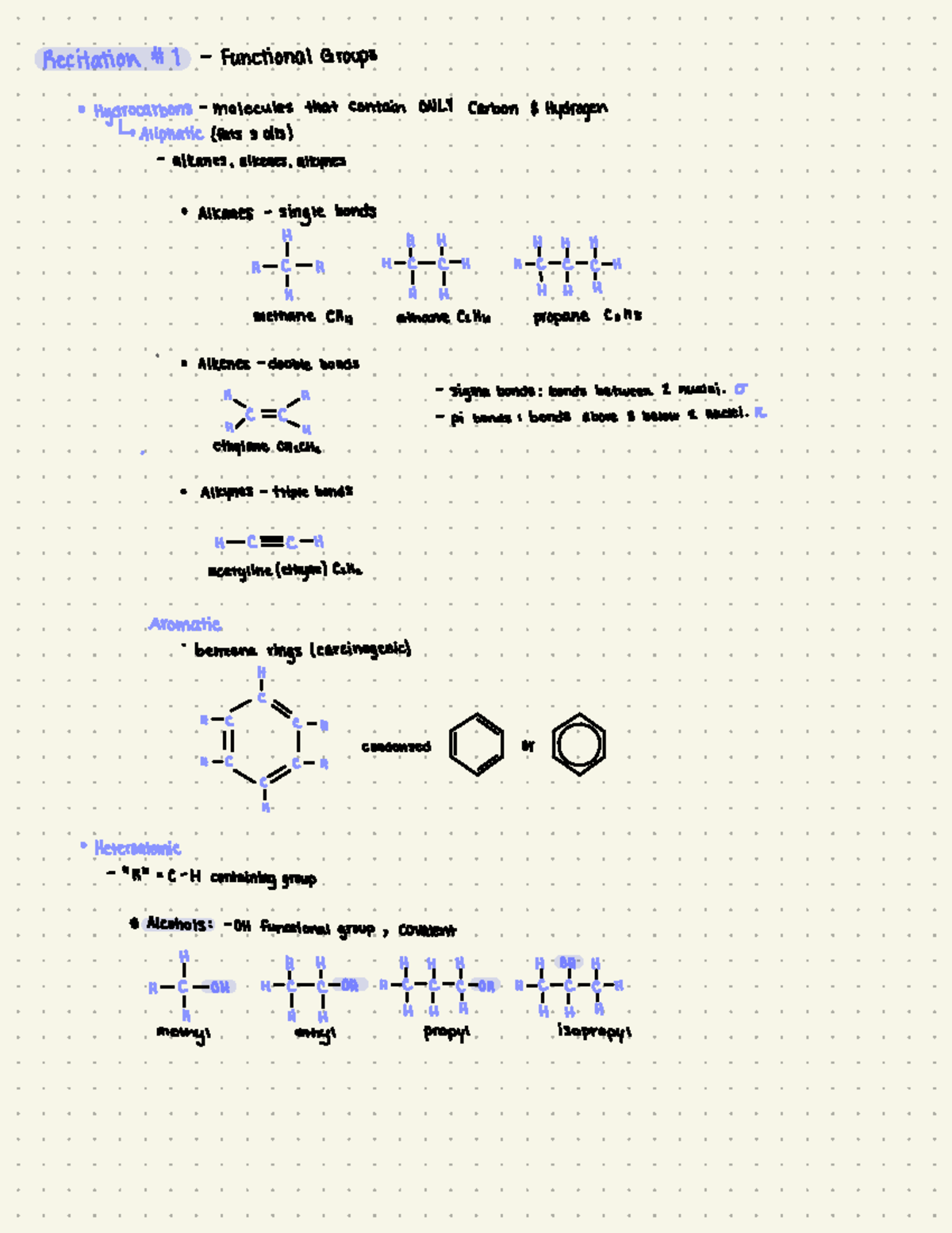 Functional Groups Lecture - George Bandik - Recitation #1 - Functional ...