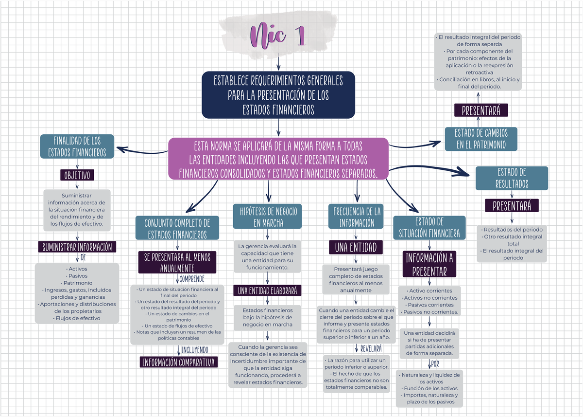 Mapa Conceptual NIC 1 - ESTABLECE REQUERIMIENTOS GENERALES PARA LA ...