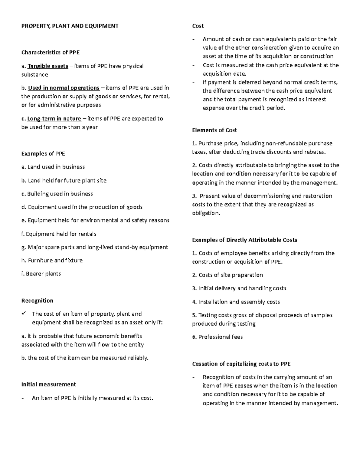 Property, Plant, AND Equipment - PROPERTY, PLANT AND EQUIPMENT ...