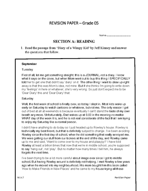 G4 RP - Practice paper for grade 04 pupils - REVISION PAPER – Grade 04 ...