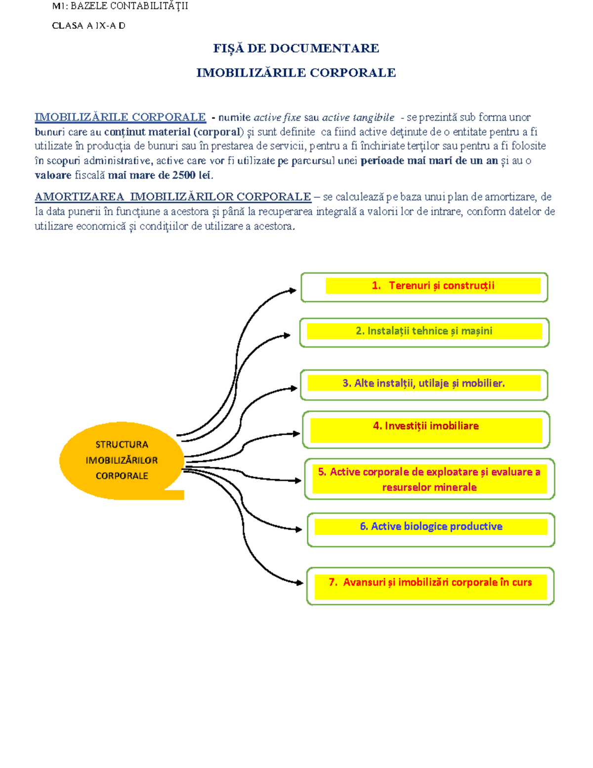 2. FISĂ DE Documentare - ImobilizĂRILE Corporale - M1: BAZELE ...
